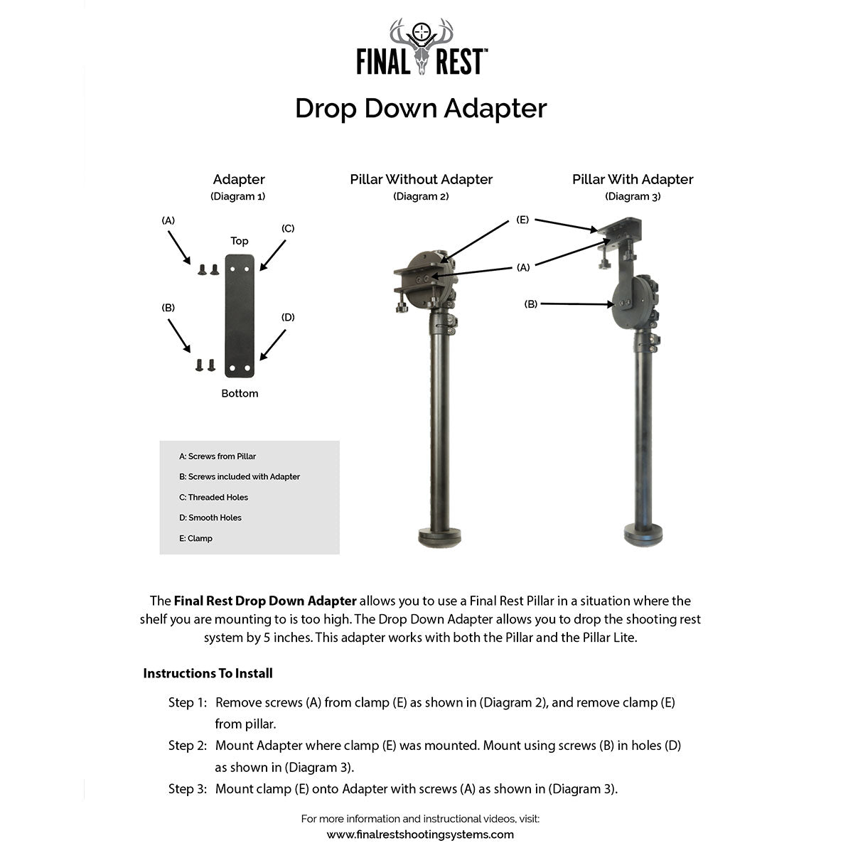 Pillar Drop Down Adapter